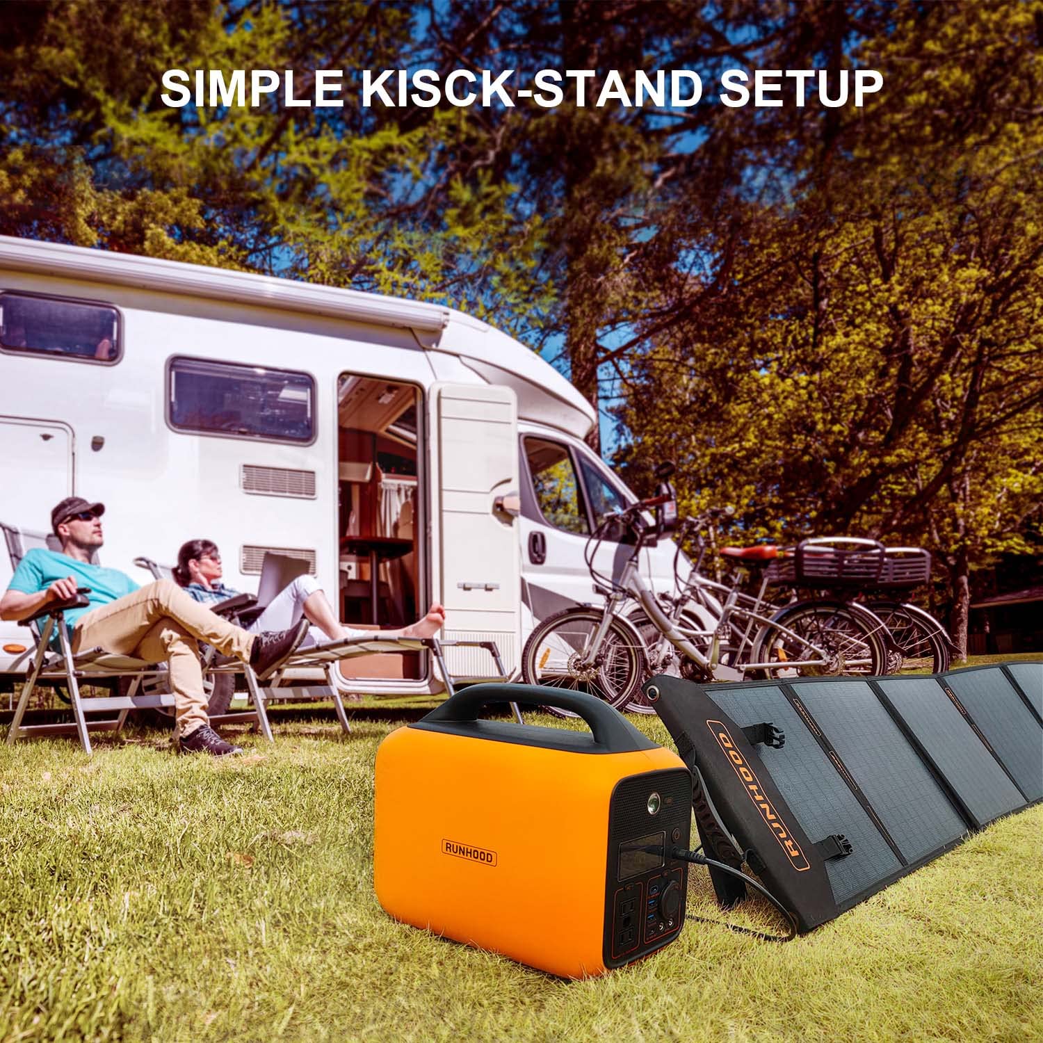 Runhood Solar Panel SERI 100, 100W Portable Generator Panel for Rallye Series, Store Energy with EB324 Battery, MC4 Output Perfect for Runhood Power Station Loop for Outdoor/Off-Grid/Emergency
