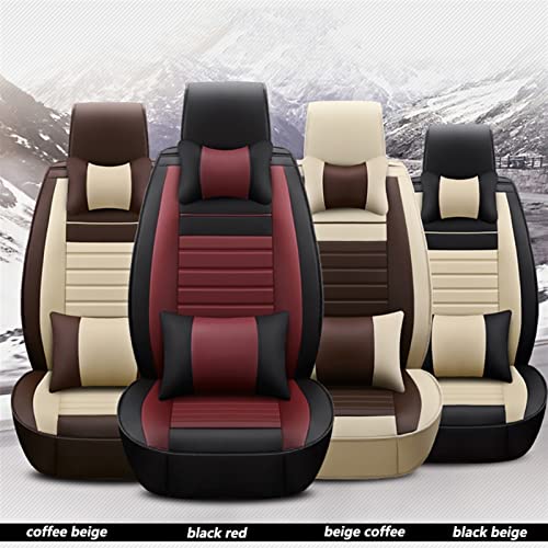 SMANNI Universal Leather auto seat Covers for DS All Models DS5 DS4 DS DS3 DS4S DS6 car Styling car Accessories auto Cushion (Color : Black red SE)