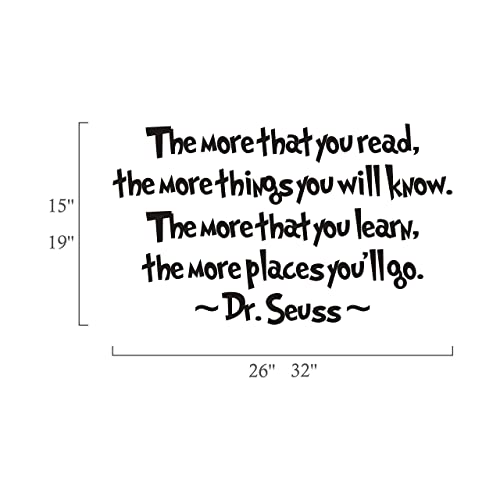 MohaWall Dr.Sevss Wall Decal Kids Room Quotes Decor Inspirational Nursery Art Wall Stickers