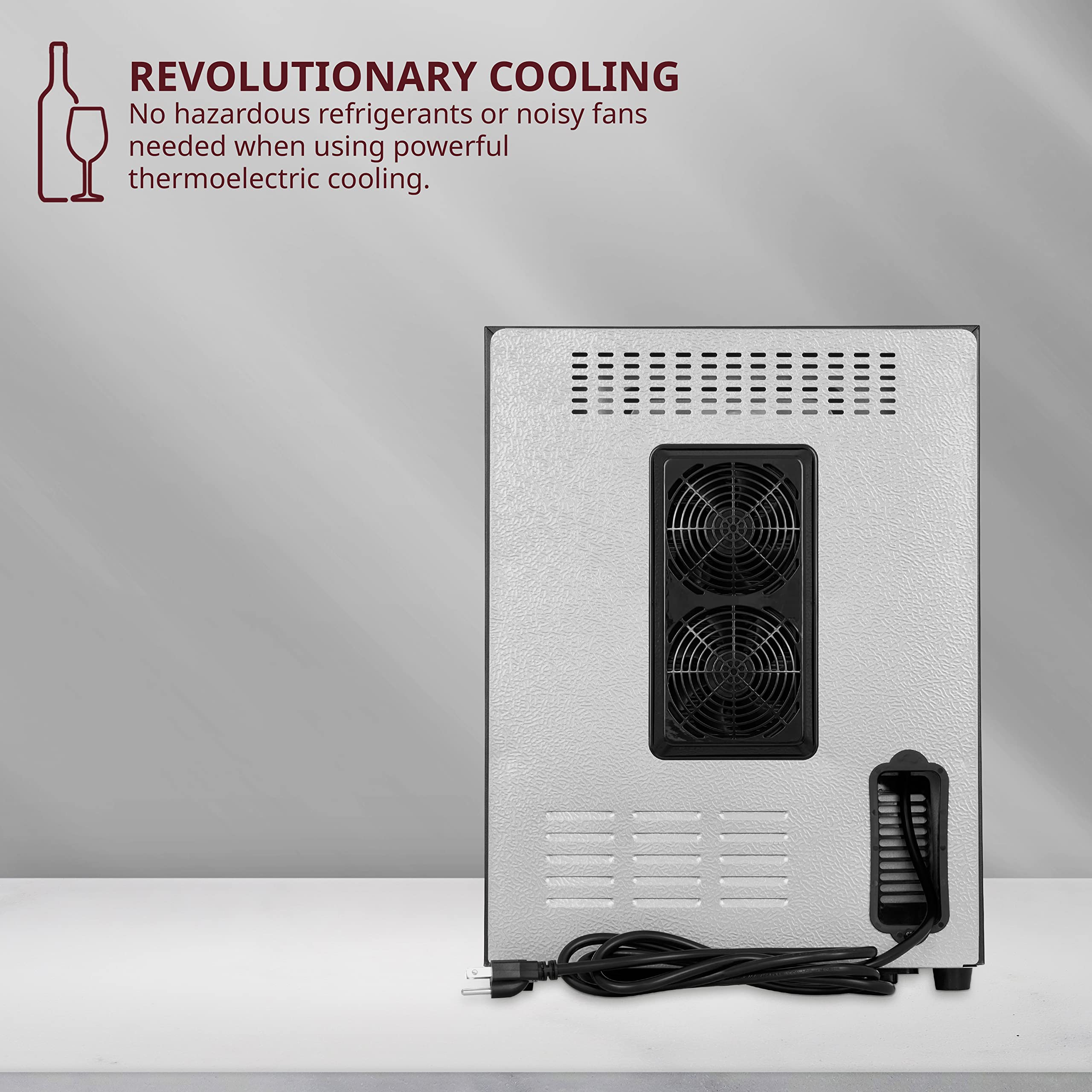 Schmécké 12 Bottle Red And White Wine Thermoelectric Wine Cooler/Chiller Counter Top Wine Cellar with Digital Temperature Display, Freestanding Refrigerator Smoked Glass Door Quiet Operation Fridge