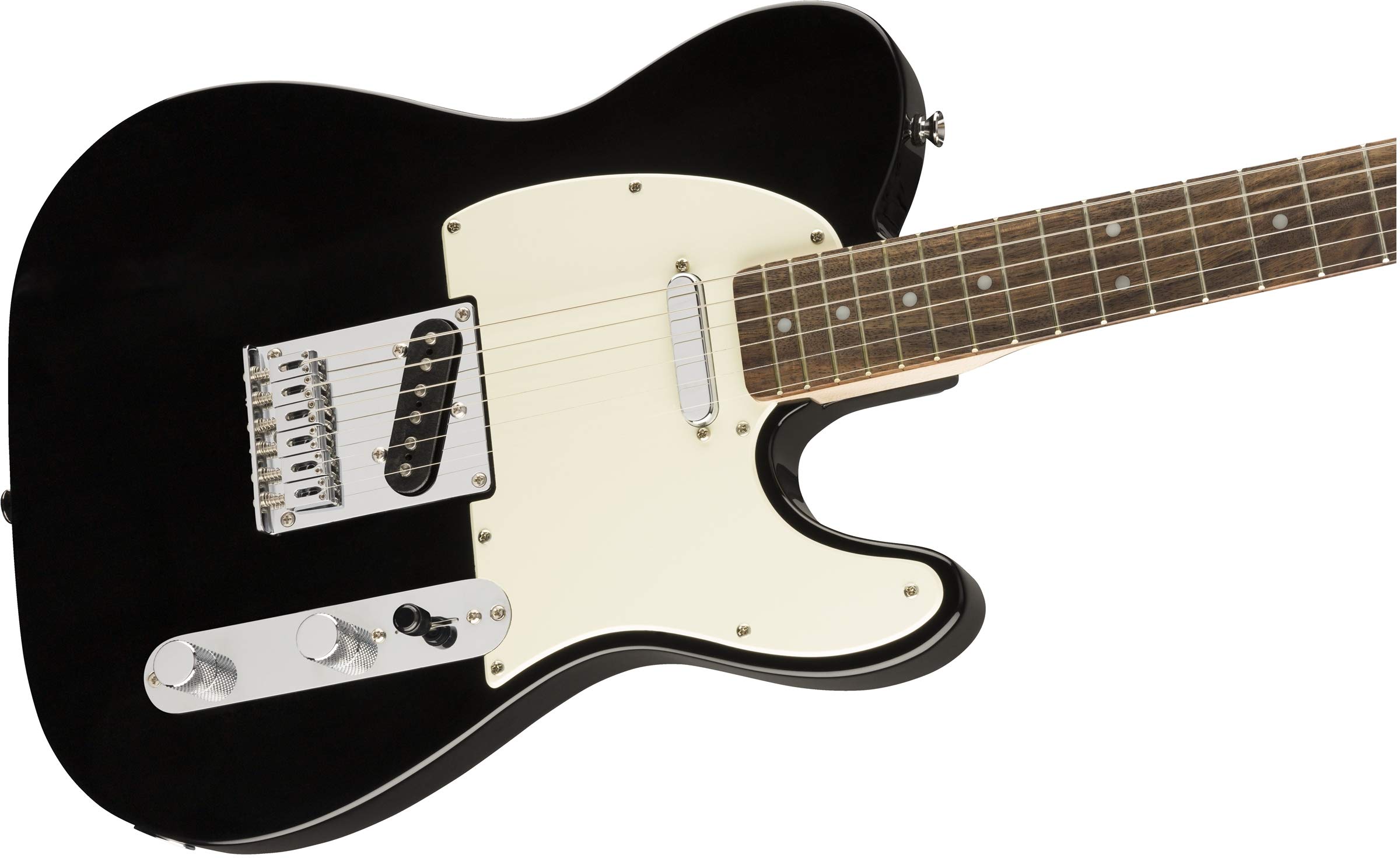 Squier Bullet Telecaster SS Electric Guitar (Black) and Fender Logo Guitar Strap (2in)