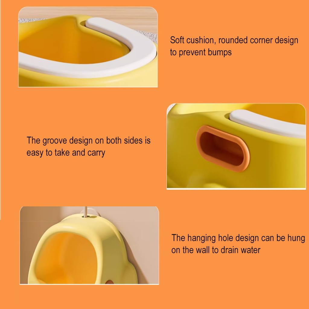 ZAJSSS Portable Pet Bathtub pet Shower Basin with Side Groove Handle Multi-functional Pet Bathtub for Small Pets and Cats Indoor and Outdoor, Yellow
