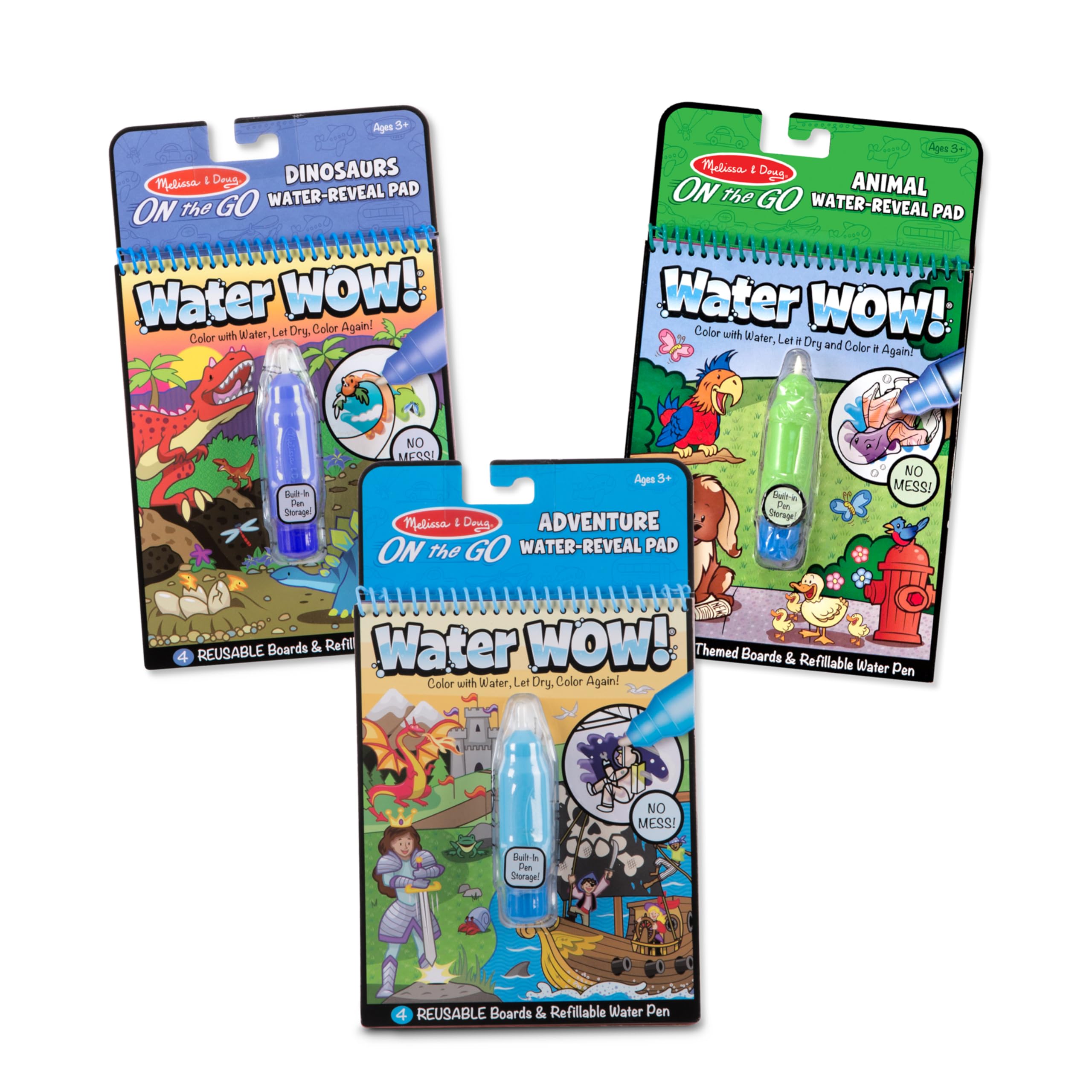 Melissa & Doug Water Wow Bundle - Dinosaur, Adventure & Animals