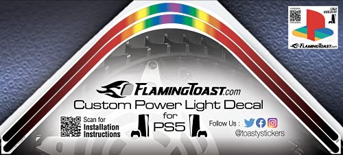 Power Light Decal and Underlay Sticker Combo for PS5 Playstation 5 (Double Rainbow)