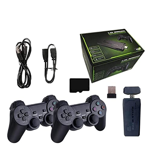TOBAYA Gift Video Game Console 2.4G Double Wireless Controller Game Stick 4K 10000 Games 64 32GB Retro Games for PS1/GBA Boy Christmas GIF
