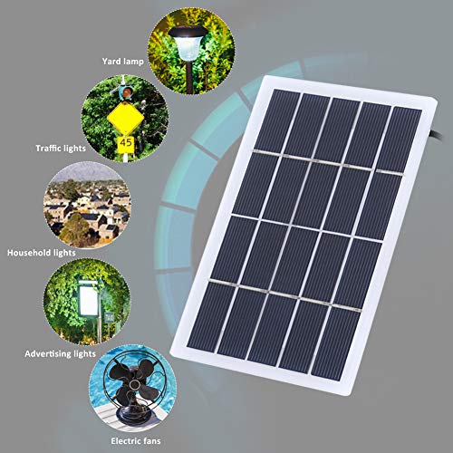 Vbest life Polysilicon Solar Power,2W 5V Solar Panel Battery Panel with DC Interface Charging for 3.7V Battery Outdoor Garden Lamp