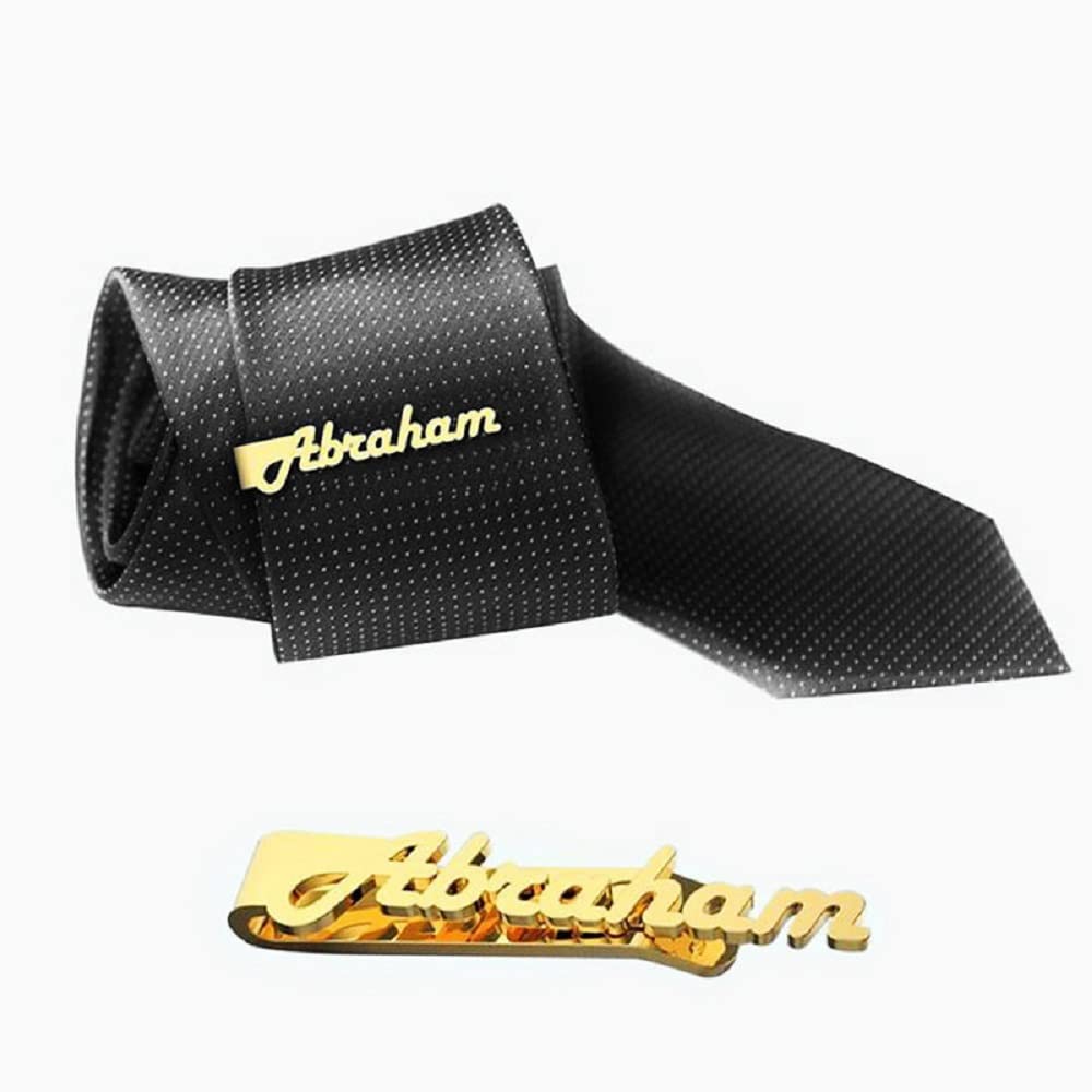 Ruibeila Personalized Tie Clips for Men, Custom Engraved Name Mens Cufflinks for Wedding Meeting Daily Life - Father's Day Gifts