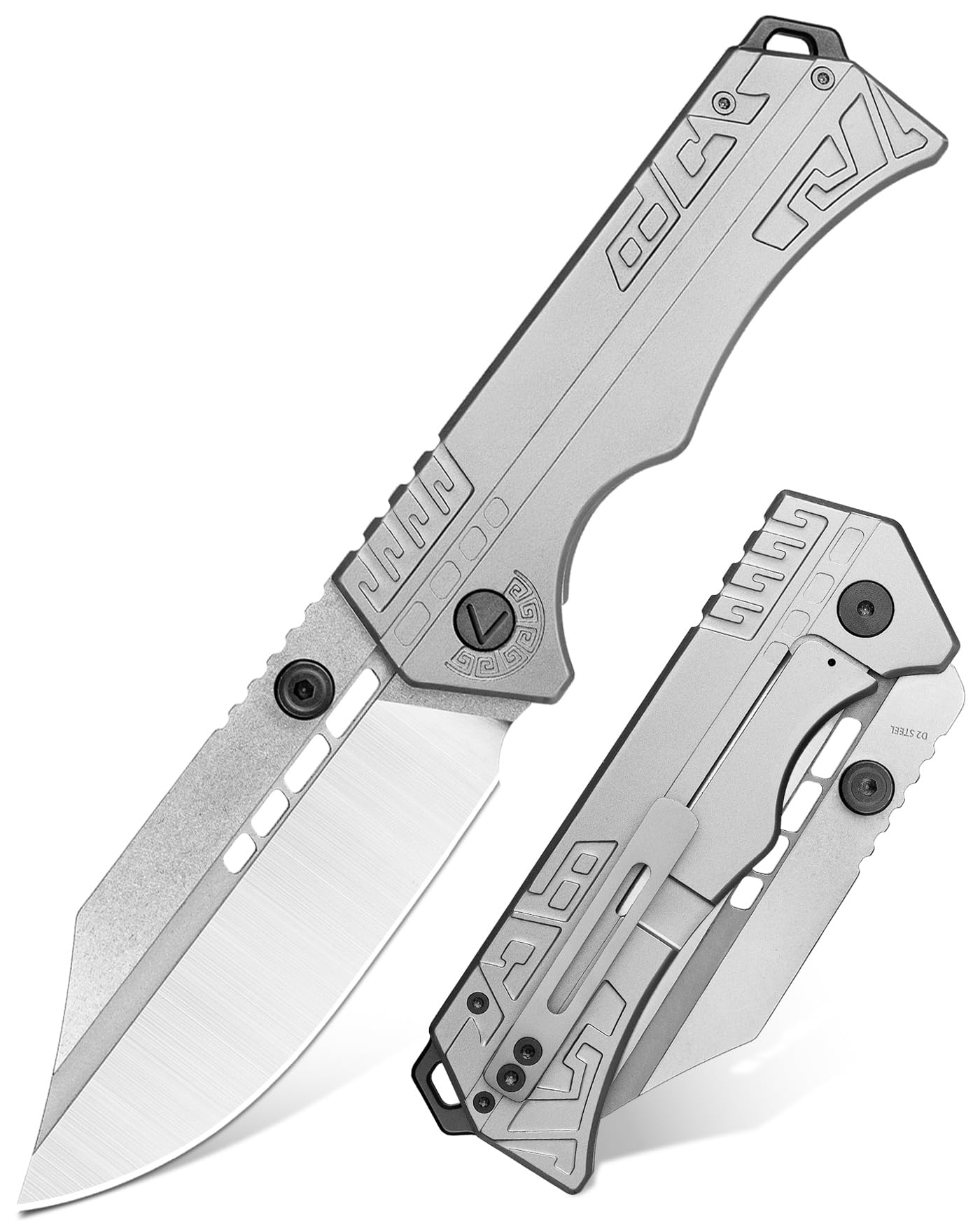 VALHALLA LORD Pocket Knife for Men, 3.6'' D2 Steel Large Folding Knife with Clip, 420 Steel Handle Cool Knives, Pocket Knives & Folding Knives, Gift for men women Collection