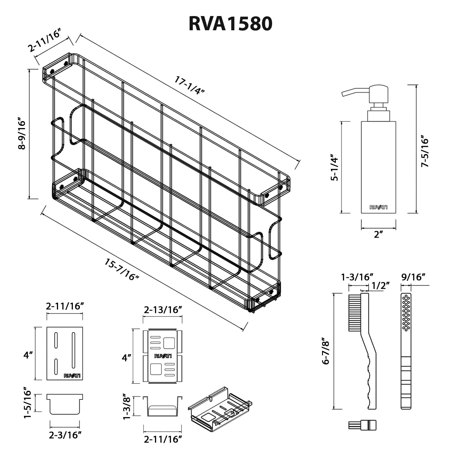 Ruvati Multi-function Workstation Organizer and Caddy with Soap Dispenser and Knife Block - RVA1580