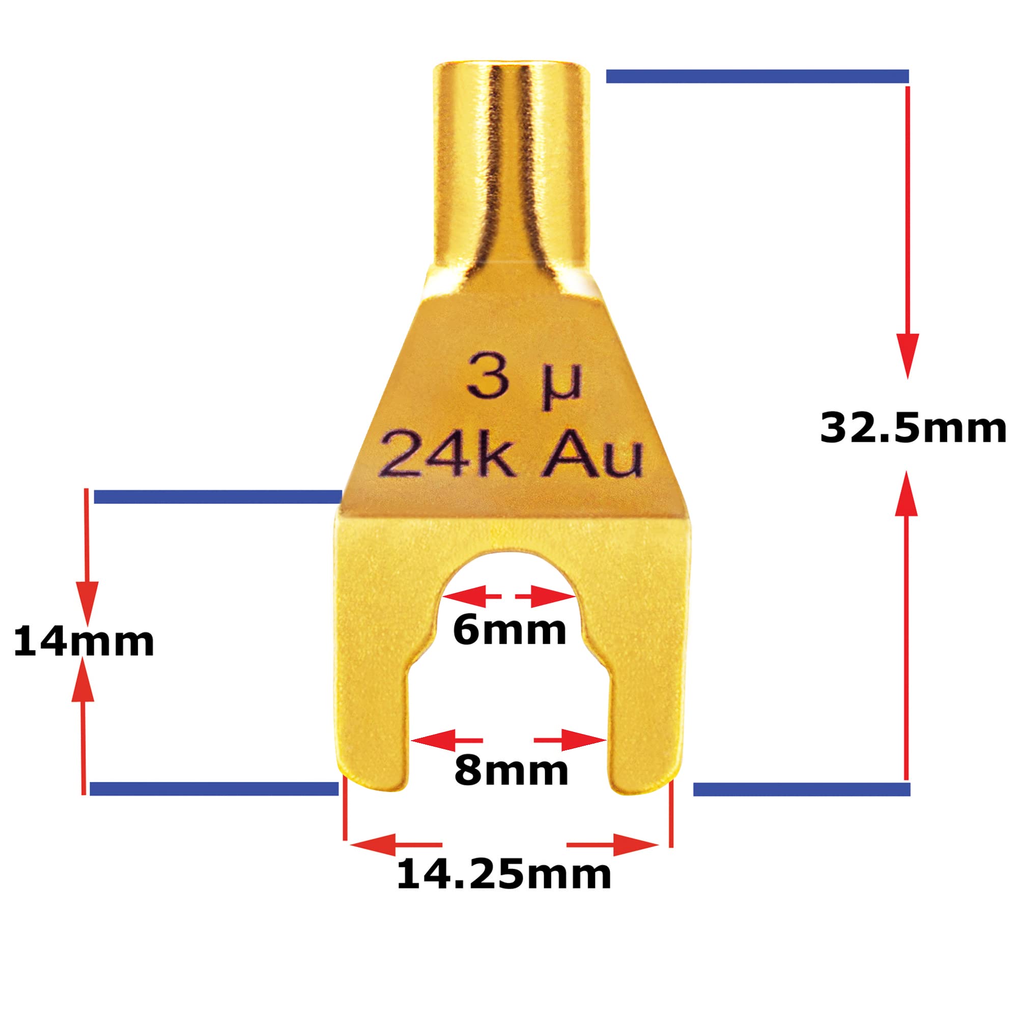 WORLDS BEST CABLES 3 Foot - Canare 4S11 – Audiophile Grade - HiFi Star-Quad Speaker Cable Pair with Eminence Gold Banana & Spade Connectors