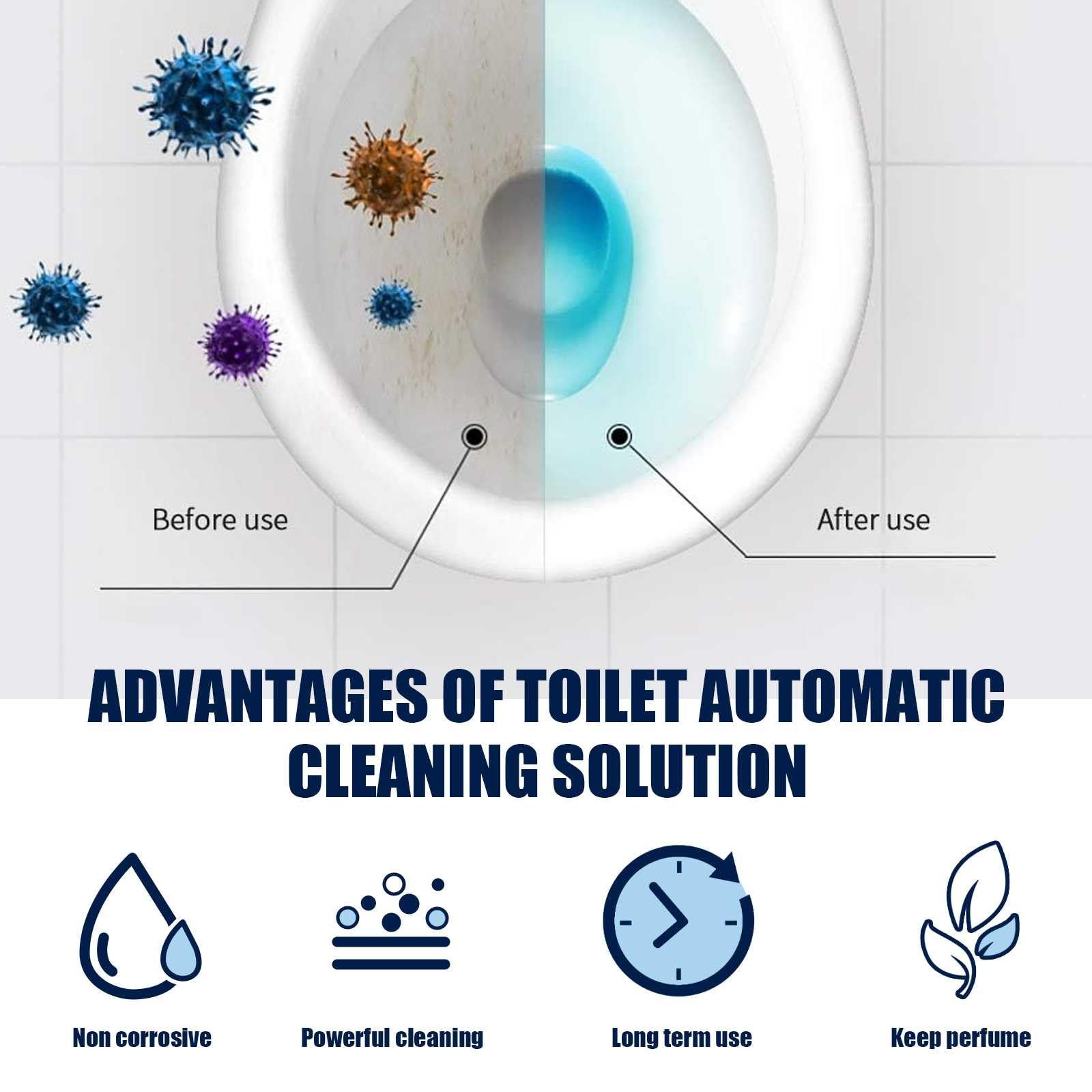 Koranor Toilet Cleaning Solution Toilet Toilet Descaling And Cleaning Stains And Odor Removal Cleaning Solution 100ml Fabric Pilling (Sky Blue, One Size)