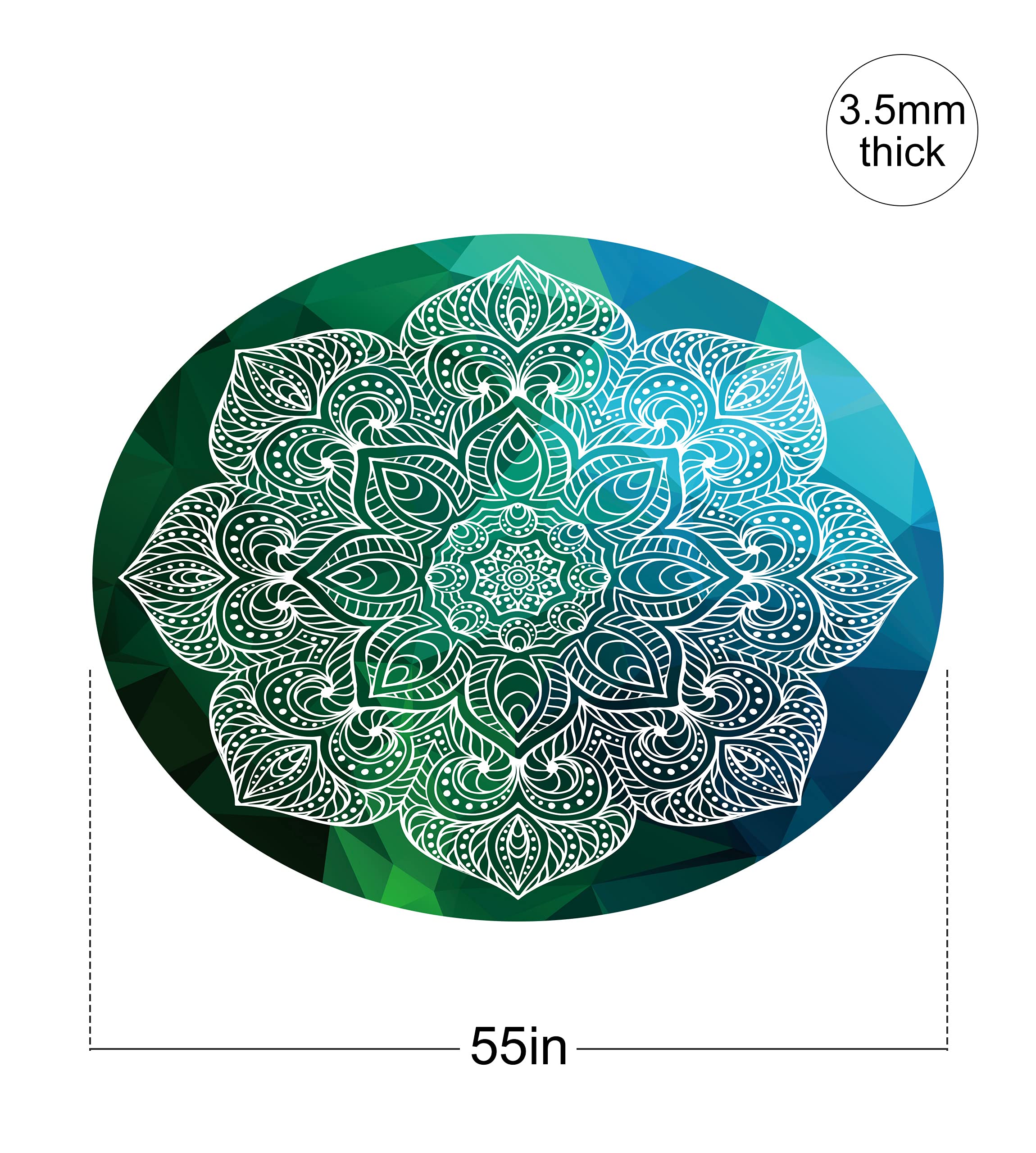 nuveti Large Meditation Mat Non Slip Round Yoga Mat Natural Rubber with Sueded Surface Exercise Mat Perfect for Meditating, Stretching, Yoga（140CM X 3.5MM Thick)