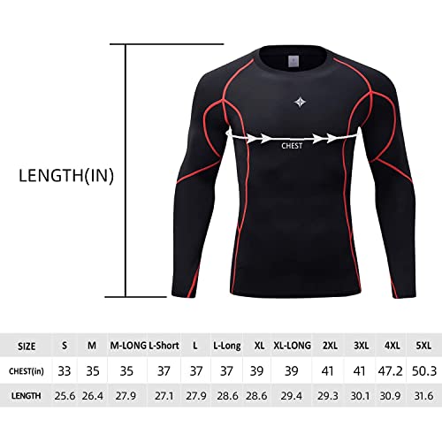 Milin Naco Compression Shirts for Men Long Sleeve Compression Undershirts Dry Fit Compression Shirt Baselayer Rash Guard