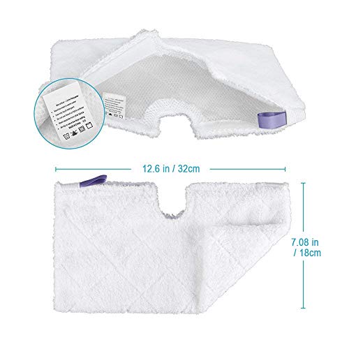 Turbokey 3 Pocket Steam Mop Pads Double-Sided Rectangle Microfiber Refill Pad for Shark Euro Pro Mops S3500 Series,S2902,S3455K,S3501,S3550,S3601,S3801,S3901,S4601,S4701,S4701D,SE450(White)