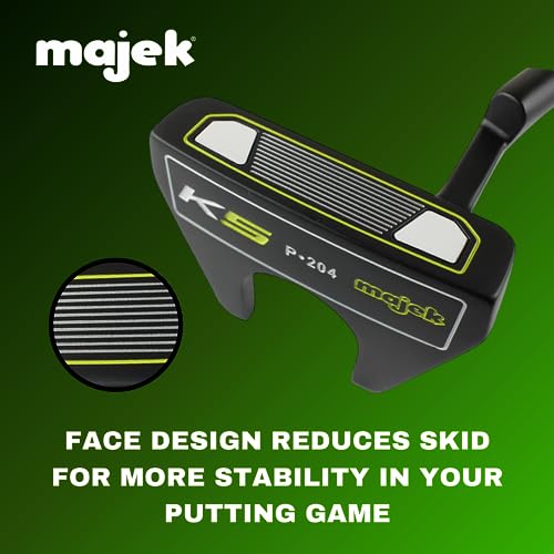 Majek K5 P-204 Golf Putter Right Handed Mallet Bullet Style with Alignment Line Up Hand Tool 37 Inches Big & Tall Men's Perfect for Lining up Your Putts