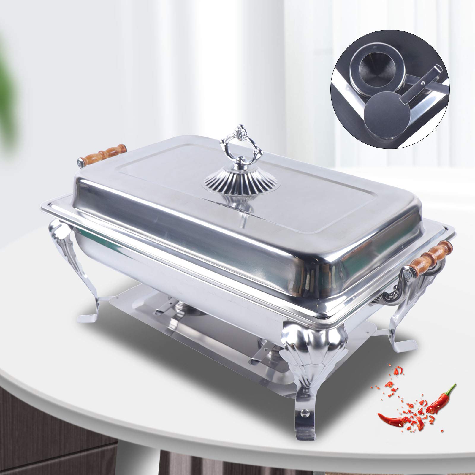 NG NOPTEG Chafing Dish Buffet Set, Buffet Servers and Warmers Professional Chaffing Server Set Commercial Chafer for Catering Parties (9L)