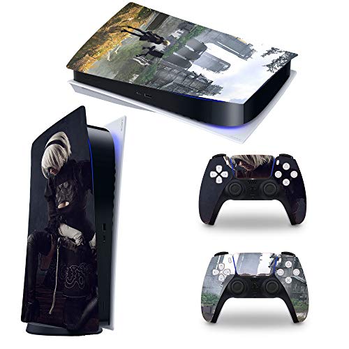 playstation 5 Skin Set – Beauty Girl Game - HD Printing Vinyl Skin Cover Protective for PS5 Console and 2 PS5 Controller ( Only fit PlayStation 5 regular)