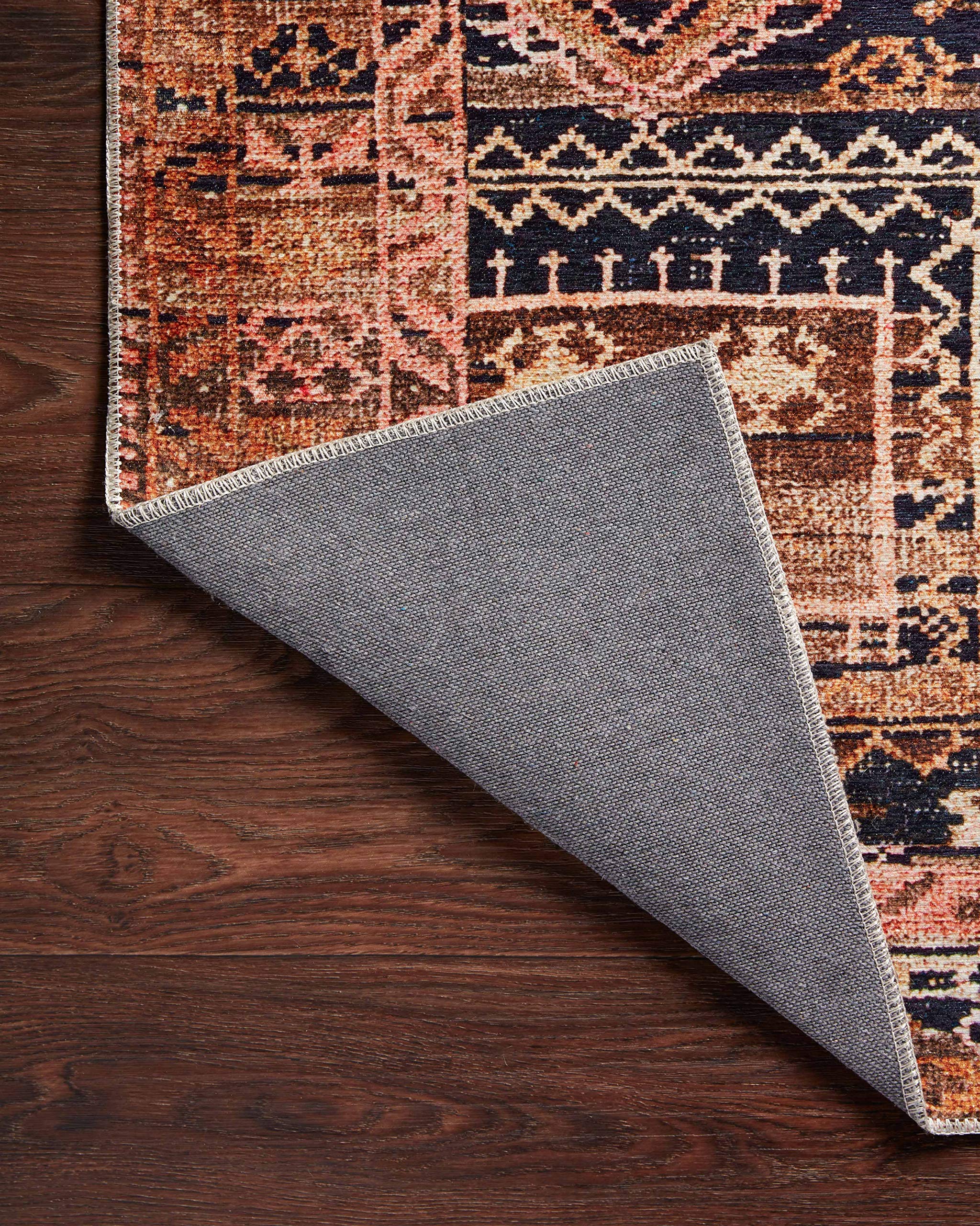 Loloi II LAYLA Collection, LAY-14, Mocha/Blush, 2'-3'' x 3'-9'', 13'' Thick, Accent Rug, Soft, Durable, Vintage Inspired, Distressed, Low Pile, Non-Shedding, Easy Clean, Printed, Living Room Rug