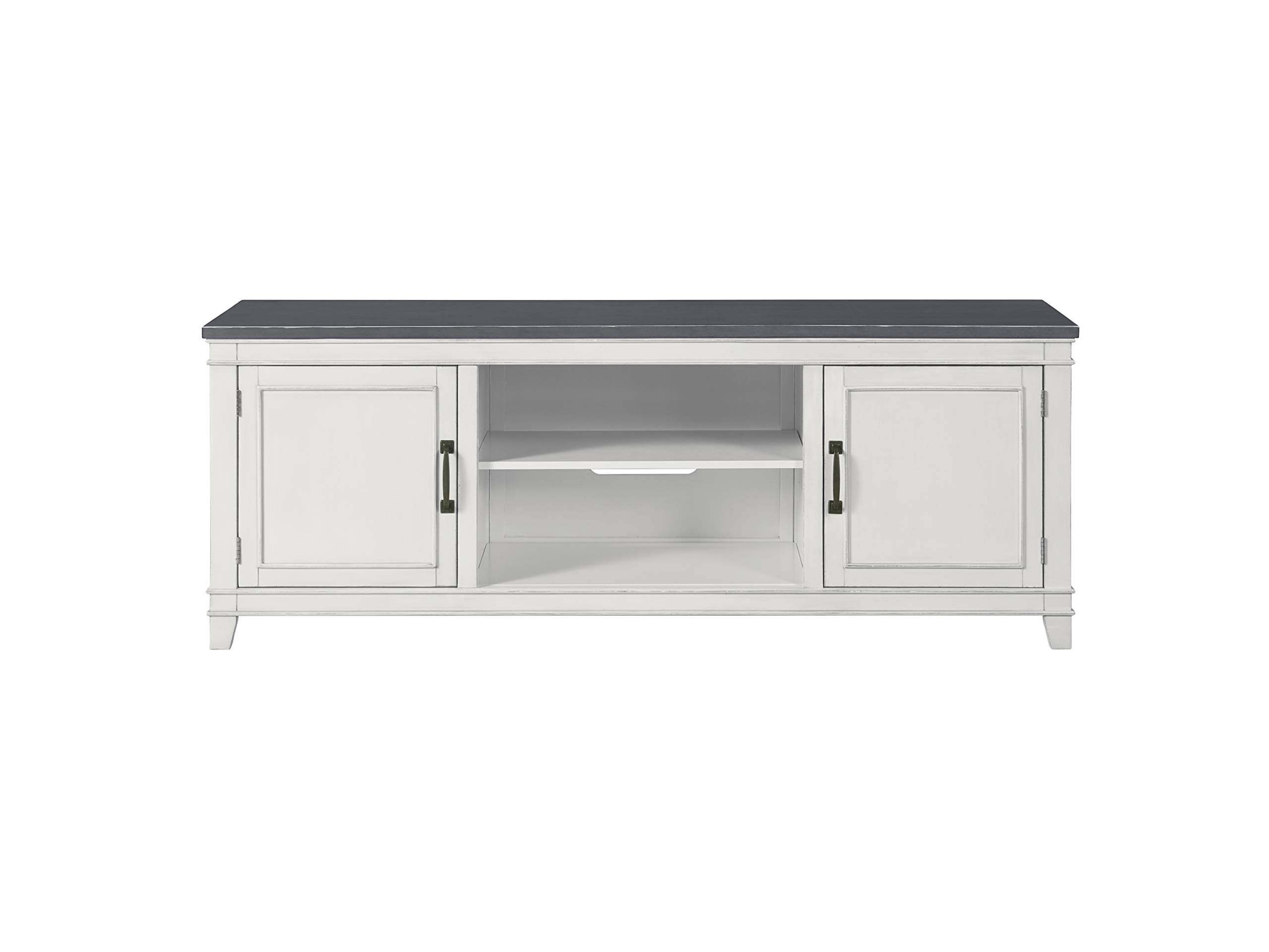 Martin Svensson Home Del Mar 70" Infrared TV Stand with Fireplace, White and Grey