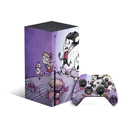 The Survival Horror Cartoon Video Game X-box-Series-X Skin Stickers, Full Body Vinyl Decal Cover for X-box-Series-X Console & Controllers