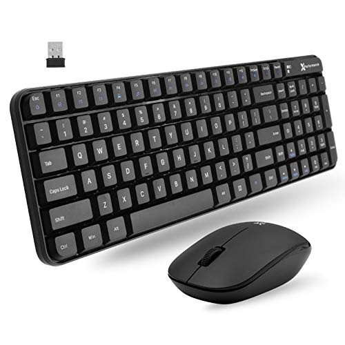 Wireless Keyboard Mouse Combo, X9 Performance Small Full Size Wireless Mouse and Keyboard Combo - 20% Smaller Cordless Keyboard and Mouse Set to Save Space for Windows, Laptop, Computer, Desktop, PC