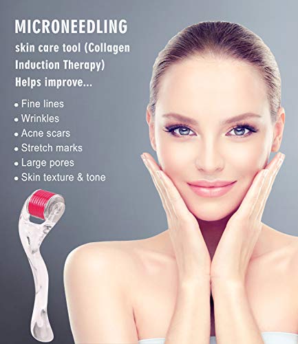 MeFace Derma Roller 0.25mm Microneedle and 540 Micro Needling Derma Roller to Improve Skin Health, Includes Free Storage Case-Transparent Derma Roller