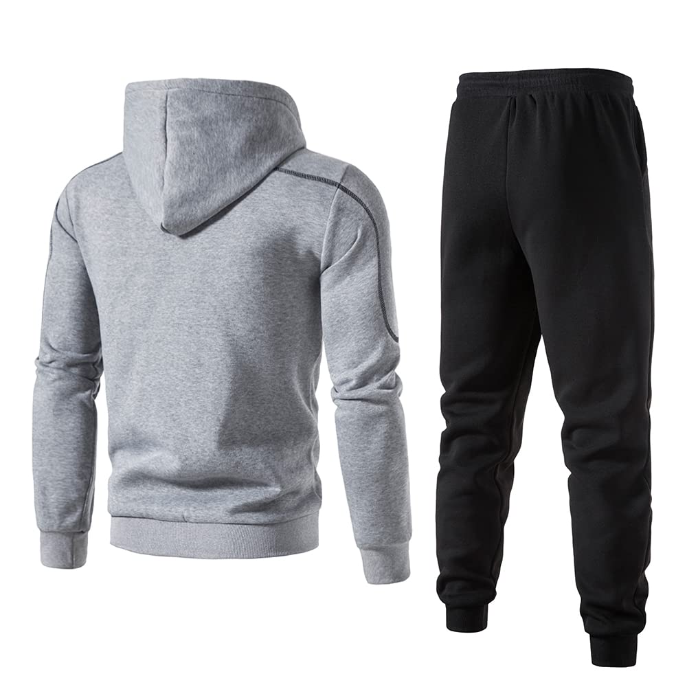 PRESEOSSA Mens Sweatsuits Sets Men's Tracksuits Zipper Hoodies for Men Jogging Suits Sets with Multi Pockets