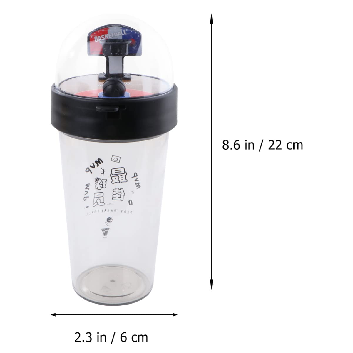 Tofficu Basketball Water Bottle Plastic Water Cup 500ml Creative Shooting Basket Water Bottle Fun Water Bottle Basketball Game Bottle for Students(Black)