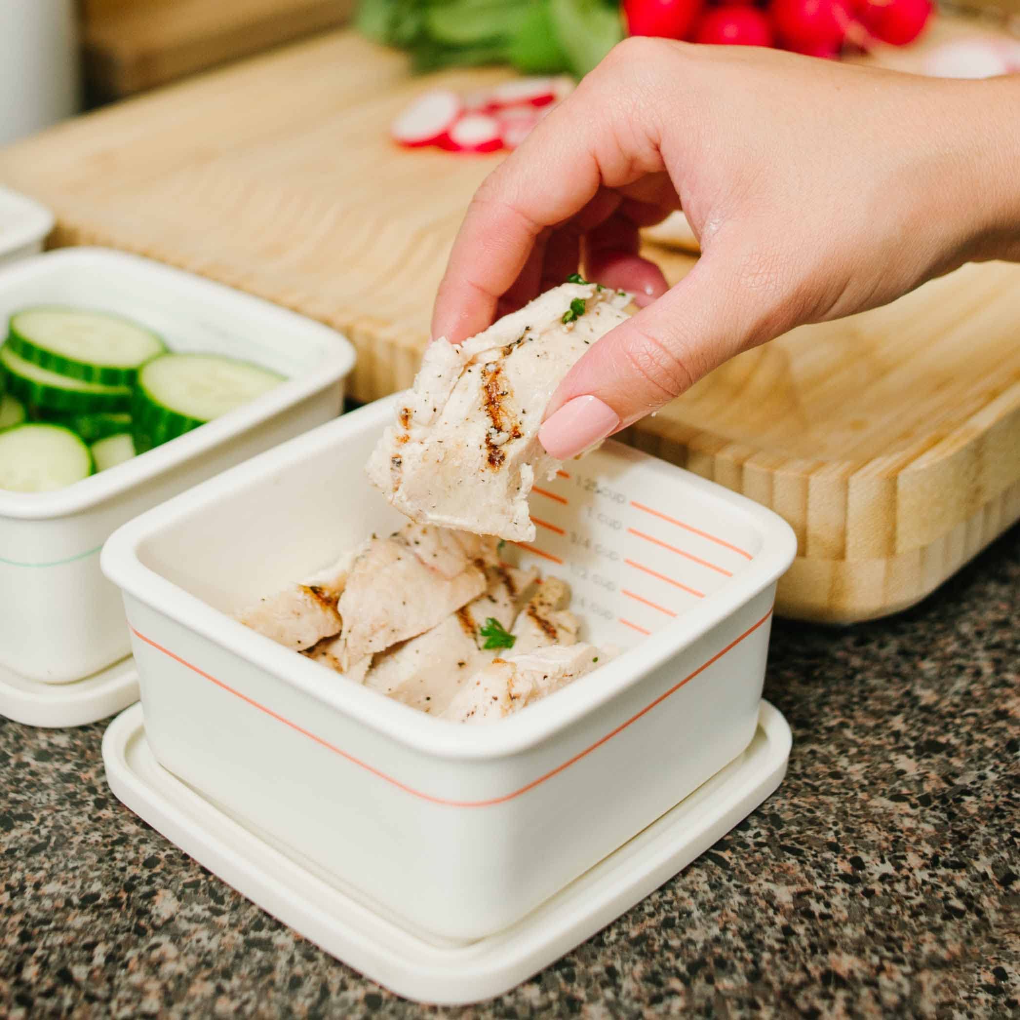 Uba Portion Control Containers Set (PORCELAIN) for Diet Meal Prep & Storage (3 Pack)