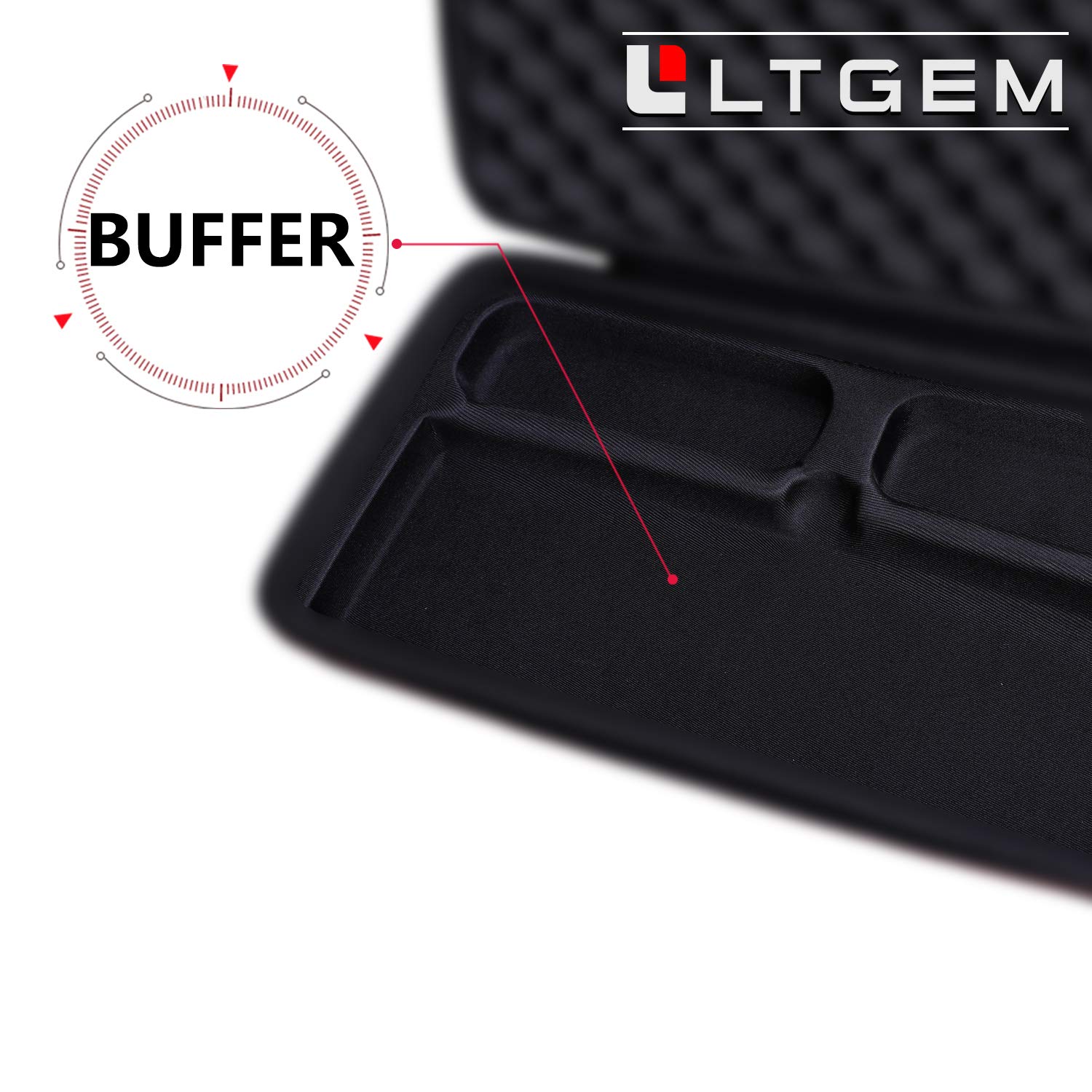 LTGEM EVA Hard Case for Numark DJ2GO2 or Numark DJ2GO2 Touch – Compact 2 Deck USB DJ Controller (Black)