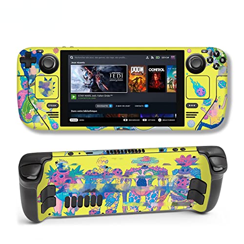 Skin Vinyl for Steam Deck Console Full Set Protective Decal Wrapping Cover Console Premium Stickers (Yellow)