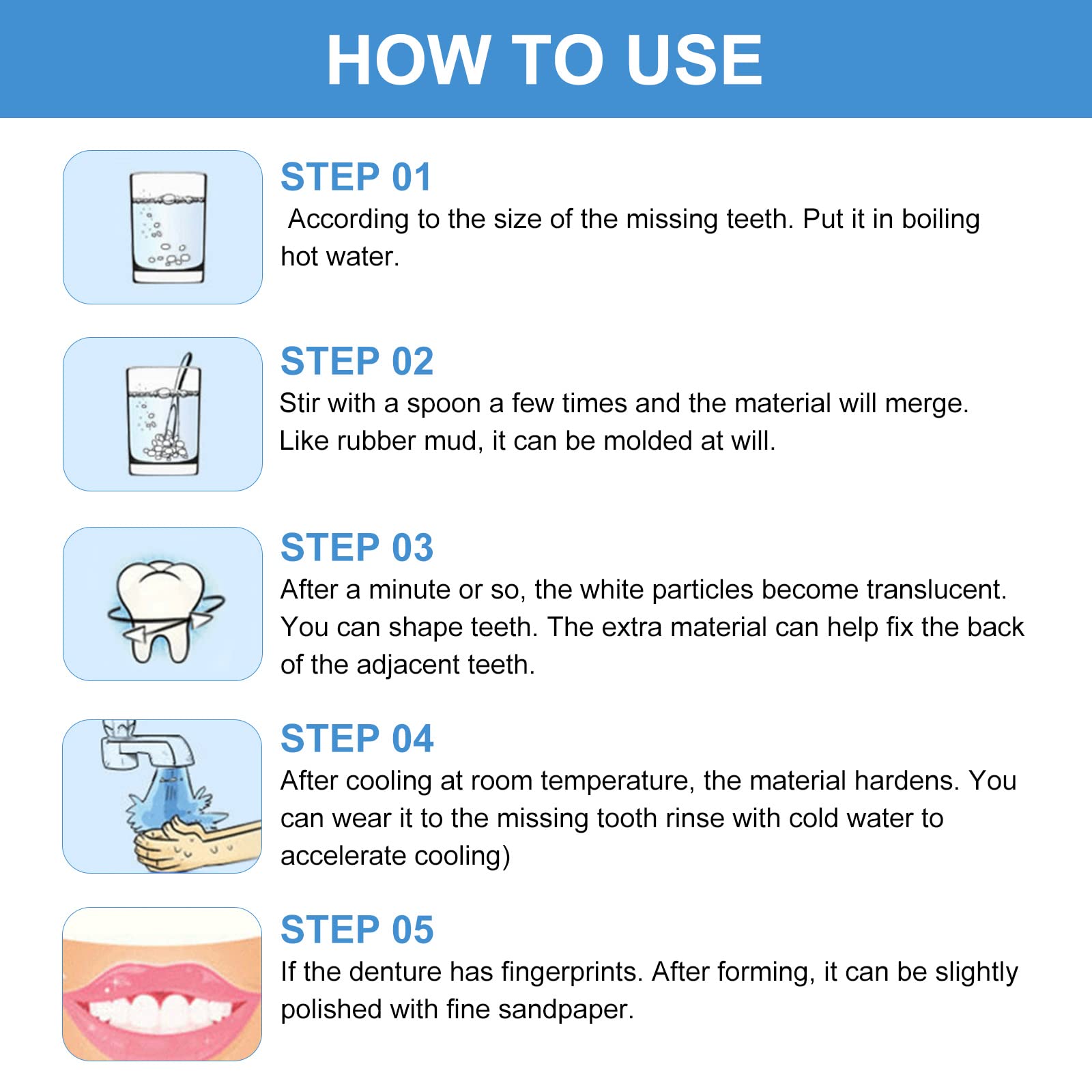 Tooth Repair Kit, Fake Teeth for Temporary Fixing The Missing and Broken Tooth Replacements