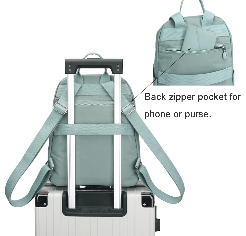 Momoty Small Nylon Backpack Purse for Women Casual Daypack Mini Travel Bag Shoulder Bag for Work with Tablet Compartment