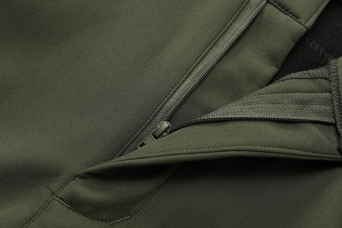 MOERDENG Men's Soft Shell Waterproof Winter Snow Ski Snowboarding Pants Fleece Cargo Hiking Pants