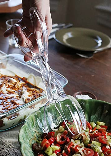 Plastic Disposable Serving Party 11" Clear Serving Tongs Pack of 12