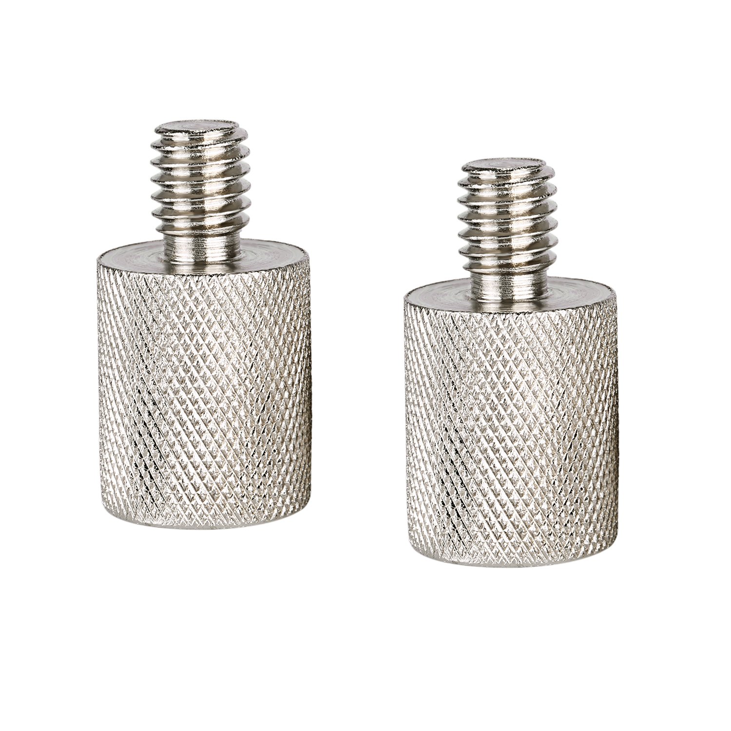 Neewer Nickel Brass Durable Solid 2 Pieces 3/8-inch Male to 5/8-inch Female Screw Thread Adapter for Microphone Mounts and Stands (Silver)
