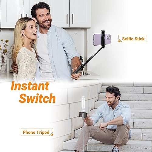 KraftGeek 33" Selfie Stick Tripod for iphone and Android, Wireless Remote, Extendable Phone Tripod Stand, 1/4" Screw Mount for Light/GoPro, Anti-Shake Premium Portable Travel Tripod Cell Phone Stand