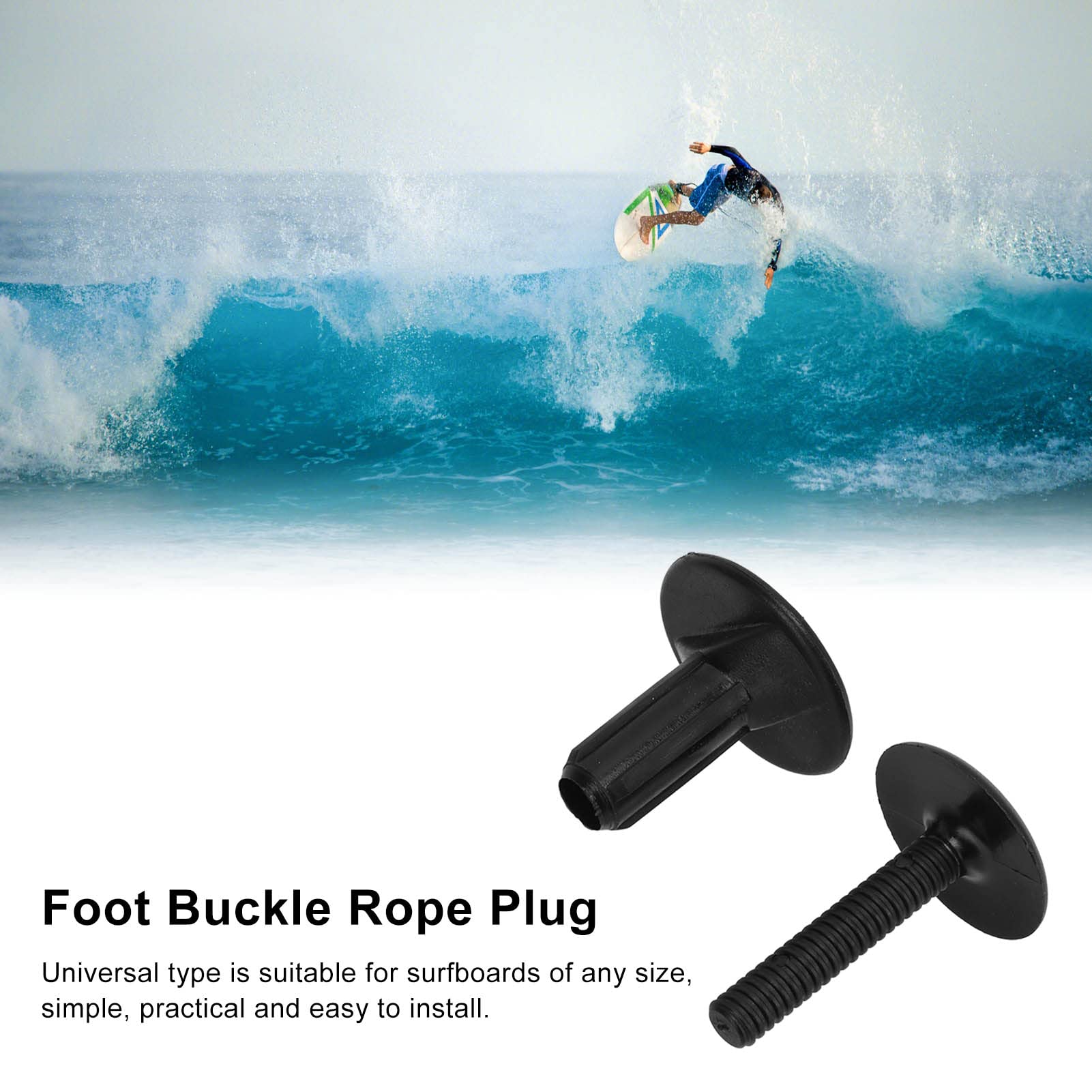 Vifemify Plastic Material Surfboard Rope Plug Surfboard Screw Leg Rope Plug Safety Foot Buckle Surfboard Accessories Wearable and Sturdy