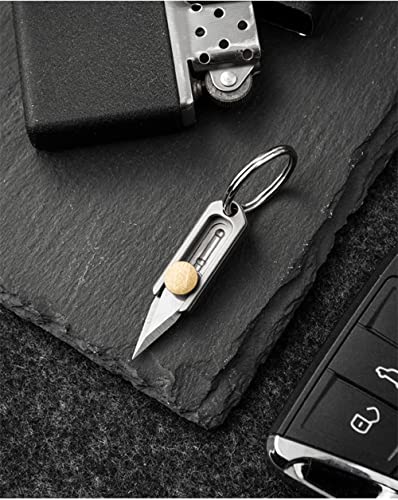 SZHOWORLD Ultra Small Titanium Utility Knife, EDC Tiny Knife Box/Package Opener with Stainless Steel Blade,Ultra Lightweight and Quality