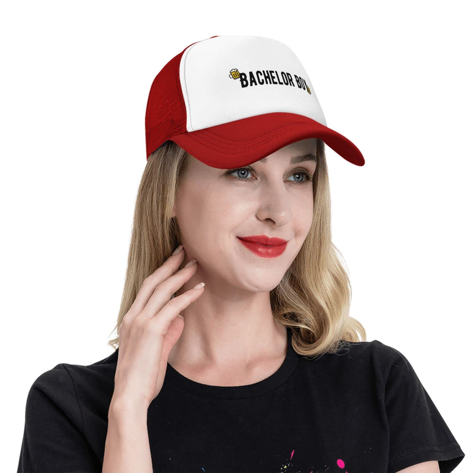 Snogisa Party Vintage Retro Style Trucker Cap Hat,Bachelor Party Ideas, Supplies, Gifts,Party Favors (Red)