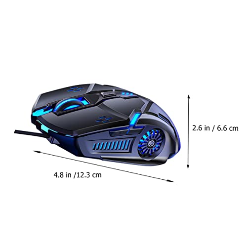 SOLUSTRE Office Black for Light Notebook Men Desktop Backlight Dpi Gamers Mice Silent Optical Side Windows Modes Backlit Portable Spectrum Wired Practical Game Gamer USB