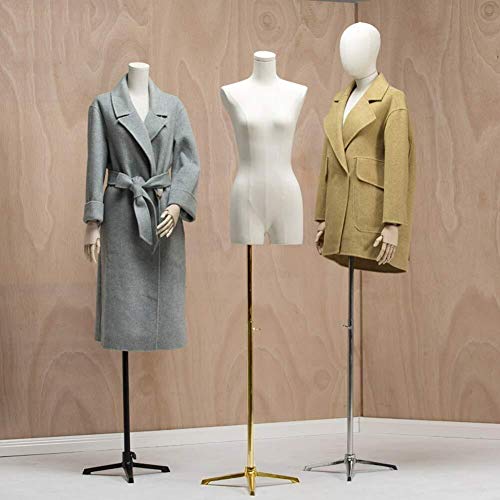 Mannequin Dress Form Torso Mannequin Torso Female Tailors Dummy Dressmakers Dummies Fashion Students Display Bust with Metal Base for Apparel Jewelry Show (E)
