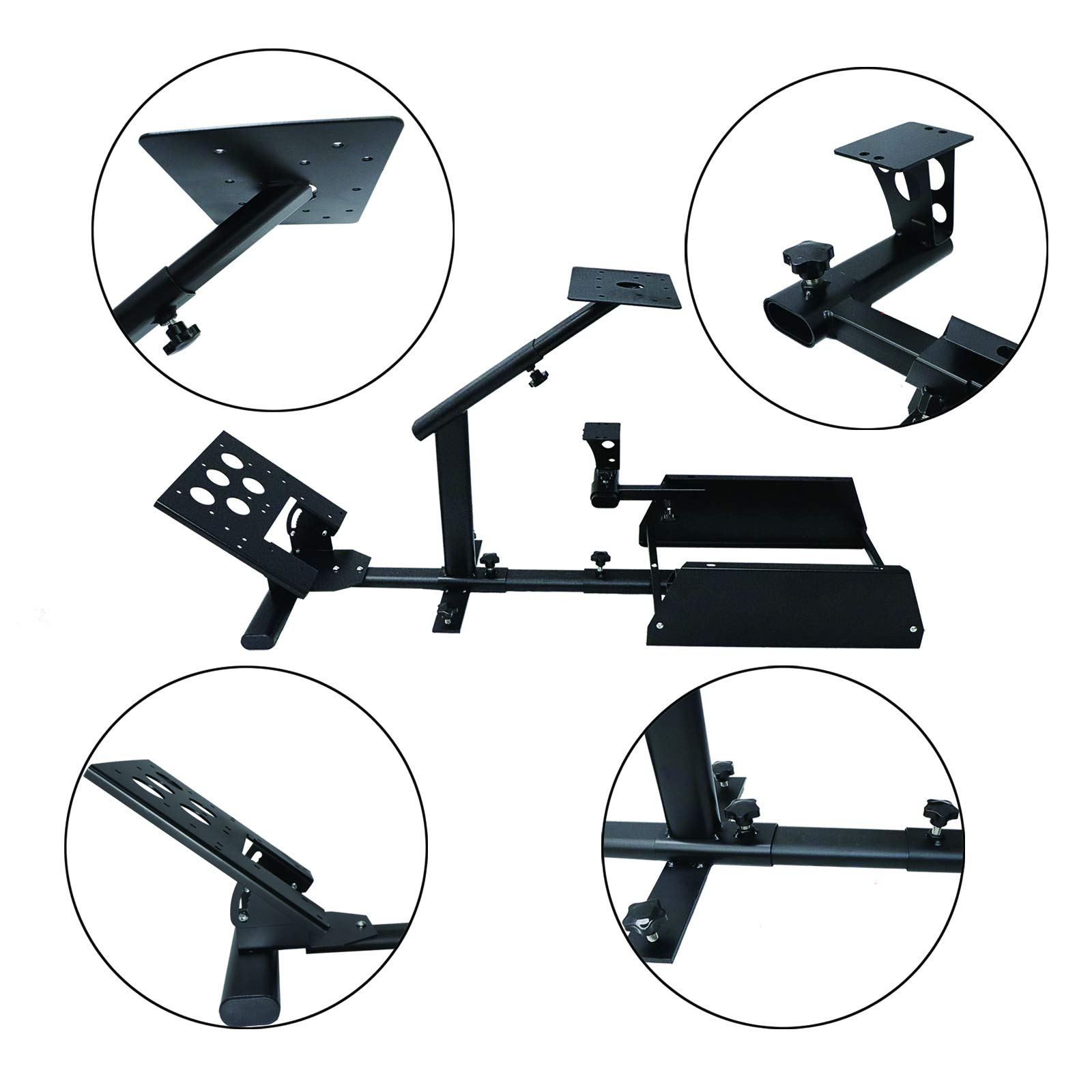 Nejoney Easy Ajustable Racing Steering Wheel Stand,Pro Driving Simulator Cockpit Compatible with PS4 PS3 Xbox Logitech