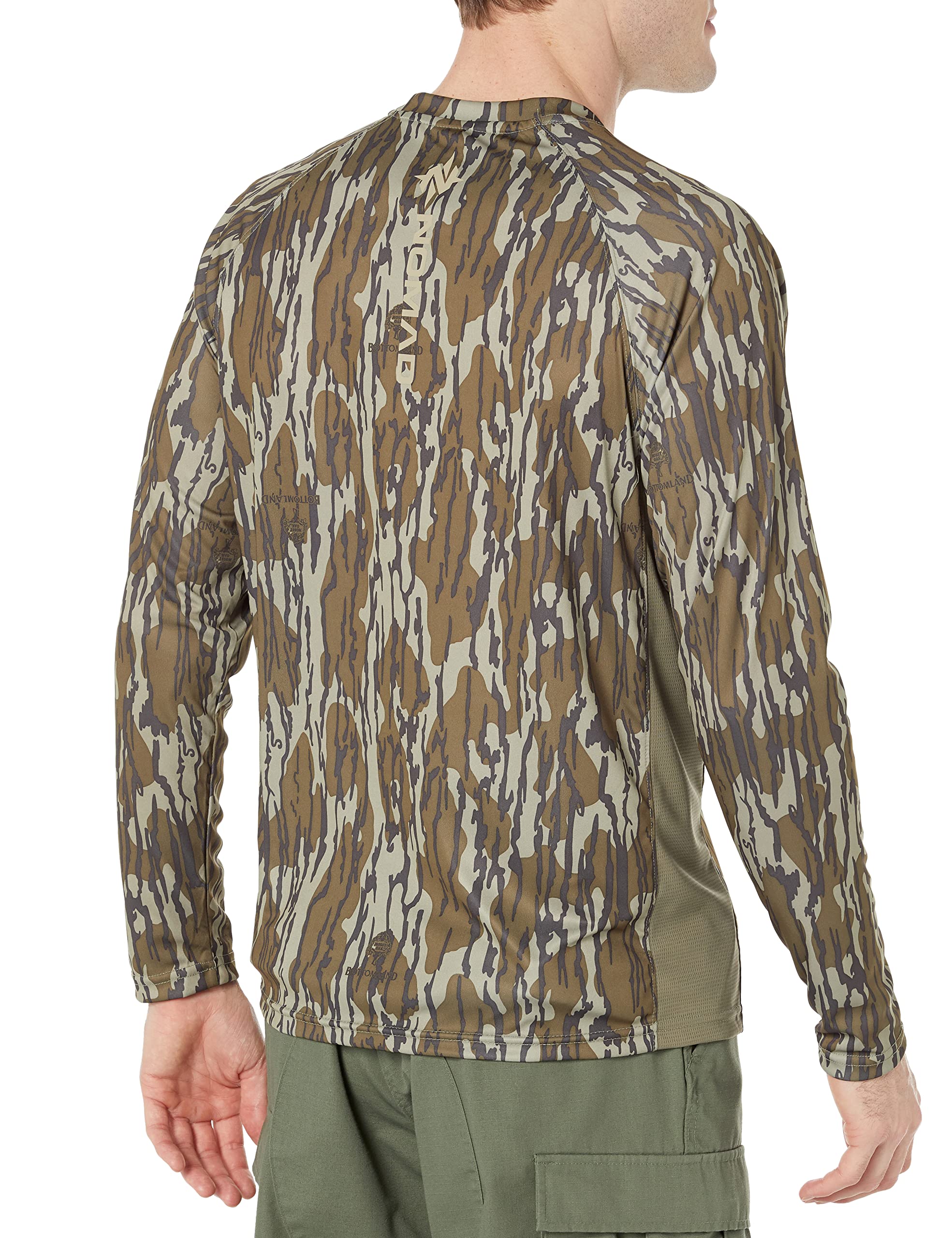Nomad Mens Pursuit Long Sleeve Shirt, Hunting Shirt with Sun Protection, Mossy Oak Bottomland, 3X-Large