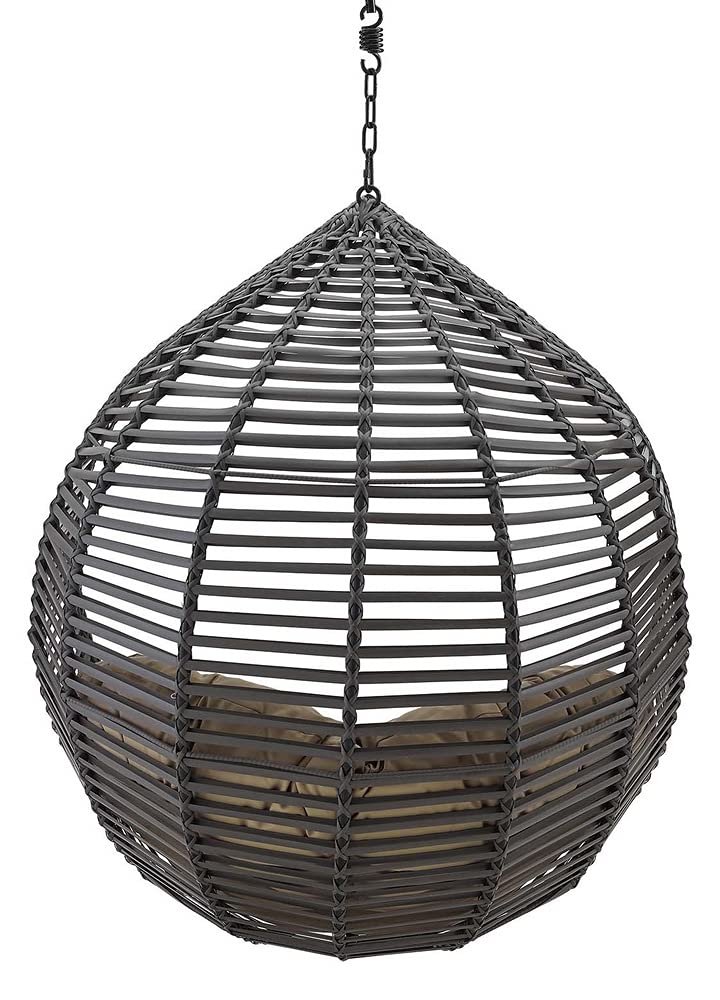 Modway EEI-3637-GRY-MOC Garner Teardrop Outdoor Patio Swing Chair Without Stand, Gray Mocha