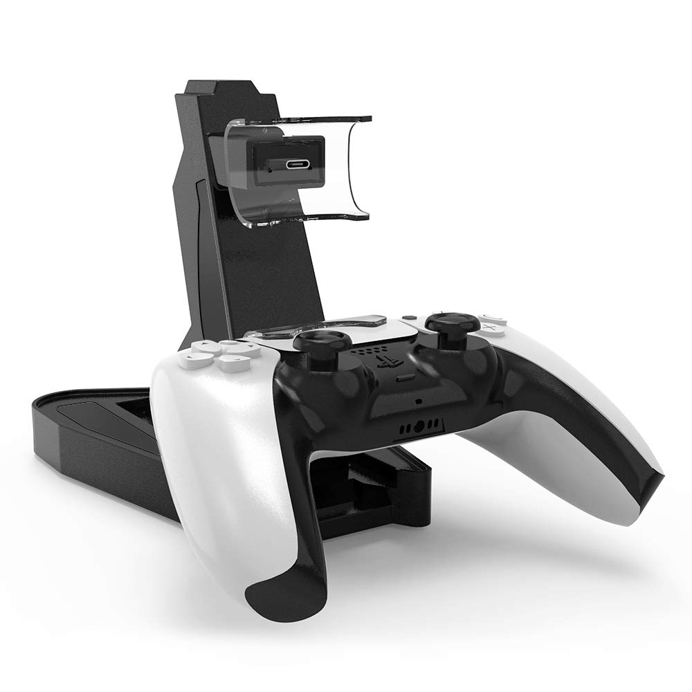 Playstation 5 Controller Charger Station for DualSense Controllers by Genius Magic - Playstation 5 Controller Charging Station with Bright LED Indicator and Dual USB for Super Fast Dual Sense Charging
