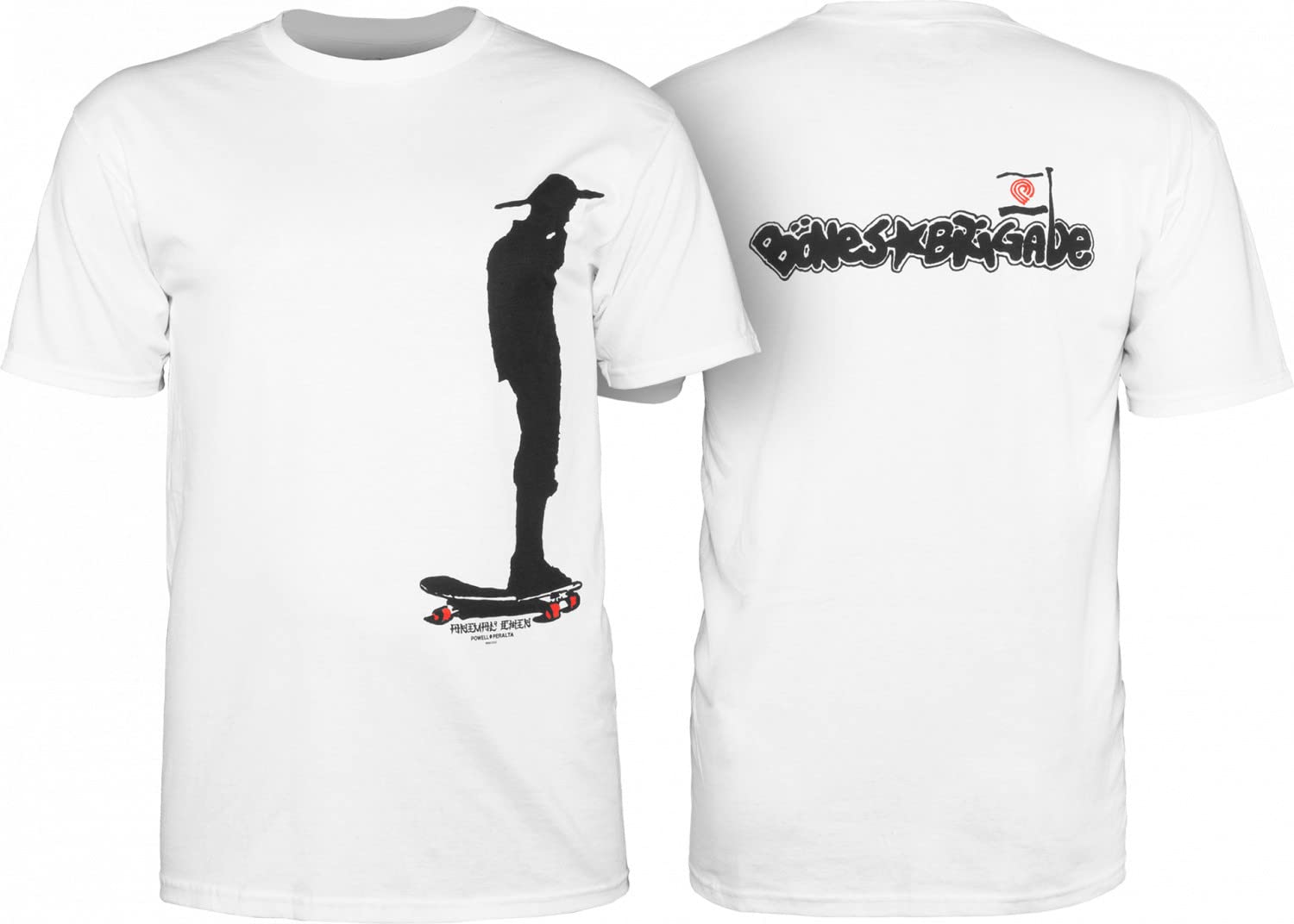 Powell Peralta Skateboards Bones Brigade Animal Chin T-Shirt White (XX Large)