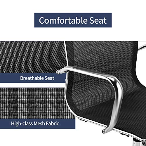 MASTERY MART High Back Office Chair, Mesh Fabric Task Chair, Swivel Chair, Mid Century Desk Chair with Armrests for Executive, Conference Room, Home Office