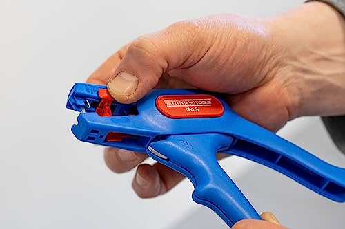 WEICON Wire Stripper No. 5 /Wire Stripper Adjustable 24-10 AWG (0.2-6.0 mm²) /Wire Stripping Pliers with Side Cutter up to 2.0 mm/for Round Cables