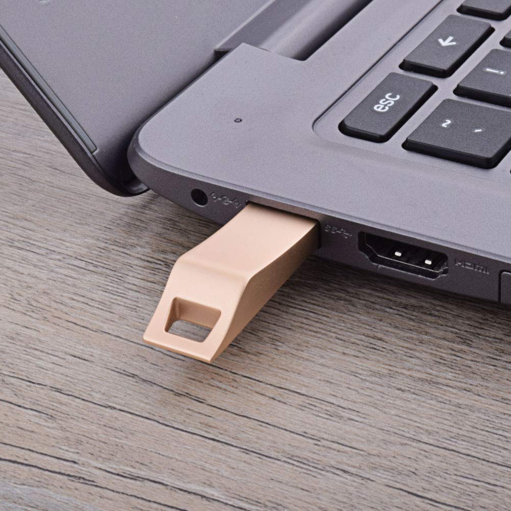 TOPESEL 3 Pack 64GB USB 2.0 Flash Drives Metal Memory Stick Waterproof Thumb Drive USB Stick for Windows MAC Android Linux Systems (3 Mixed Colors: Black, Gold, Silver)